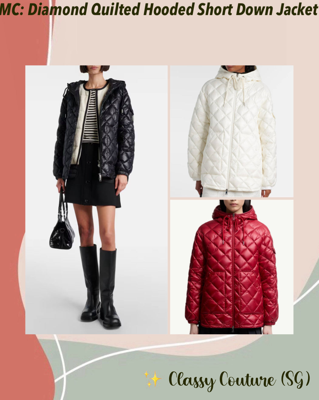 MC Diamond Quilted Hooded Short Lightweight Down Jacket – Classy ...